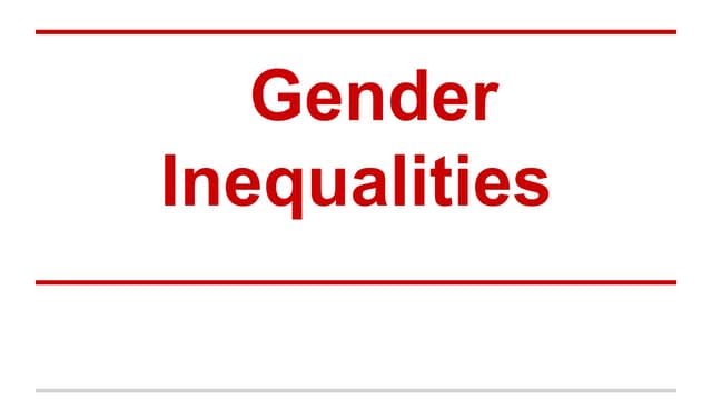 Sample essay on examples of gender inequality in america