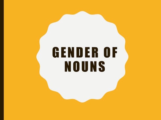 Gender of Nouns | PPSX