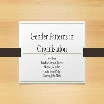GENDERED patterns in organization | PPT