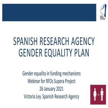Spanish Research Agency Gender Equality Plan | PPT