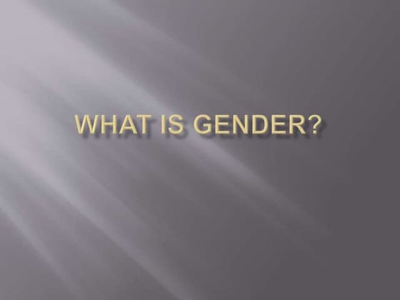 Gender and Development | PPT