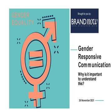 Gender responsive communication why it is important by Brandnow.asia