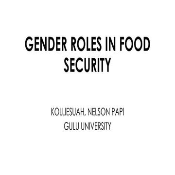 Gender Roles in Food Security | PDF