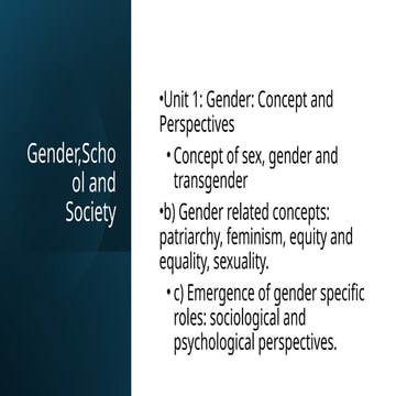 Gender Sensitisation school. Gender and society | PPTX