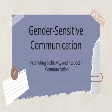 GENDER SENSITIVE COMMUNICATION REPORT IN lac | PPTX