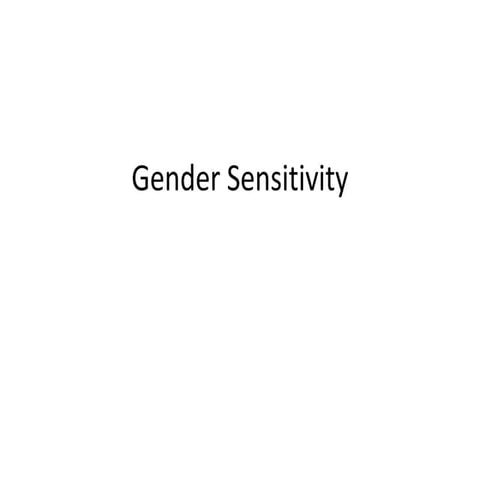 Gender sensitivity | PPTX