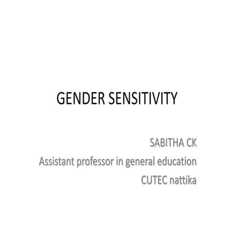 Gender sensitivity | PPTX