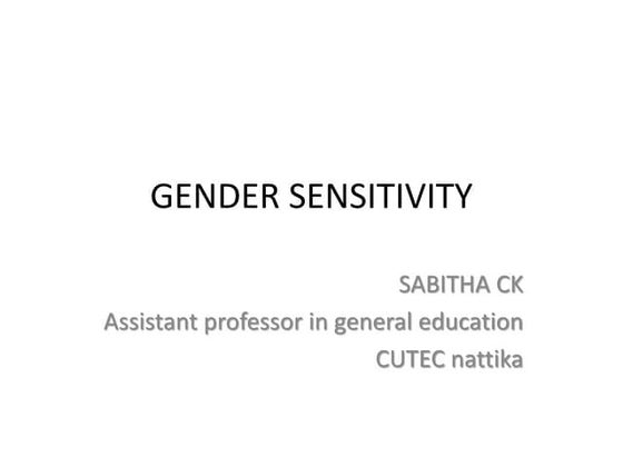 Gender sensitivity issues | PPT