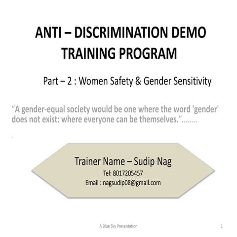 Gender sensitivity training program | PPTX
