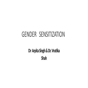Gender sensitization presentations gender | PPT