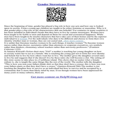 Stereotypes Essay | PDF