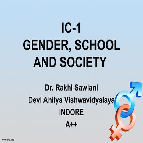 BASIC GENDER SENSITIVITY TRAINING | PPTX