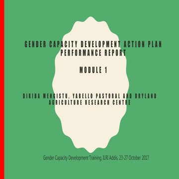 Gender capacity development action plan performance report: Module 1 | PPT