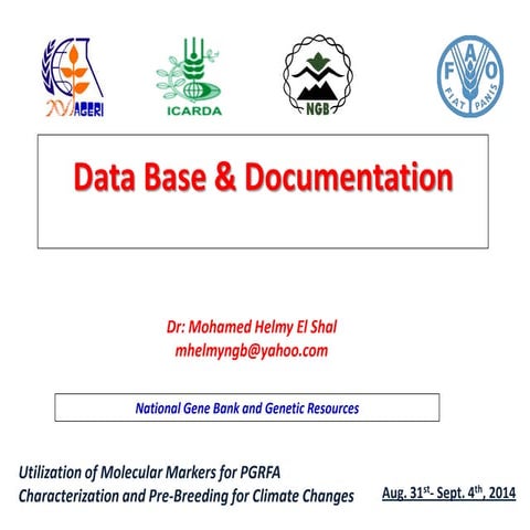 Gene bank data base & documentation | PDF