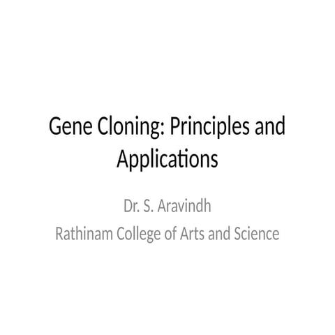 Gene_Cloning_PPT.pptx principles and techniques | PPTX