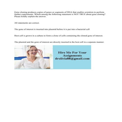 Gene cloning produces copies of genes or segments of DNA that enables.pdf