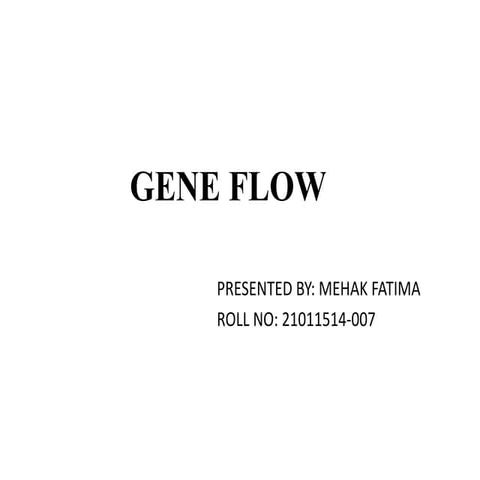 GENE FLOW in evolution the biggest factor in evolution | PDF