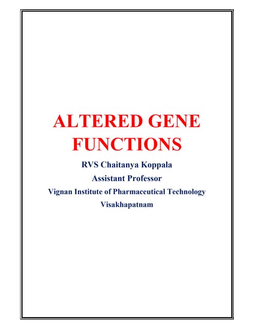 ALTERED GENE FUNCTIONS: MUTATION DELETION LOH TRANSLOCATION | PDF ALTERED GENE FUNCTIONS: MUTATION DELETION LOH TRANSLOCATION | PDF