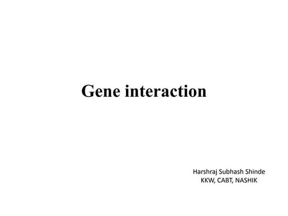 1. Gene interaction - Introduction | PDF
