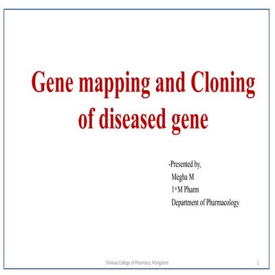 Gene mapping and cloning of diseased gene. ppt | PPTX