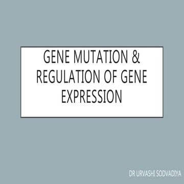 Gene mutation and Regulation of Gene expression | PPTX