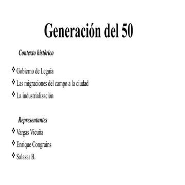 Generación del 50- LITERATURA-PERUANA II | PPTX