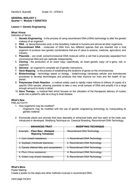 General biology-2-module-1-answers | PDF