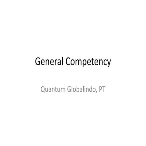 General competency | PPTX