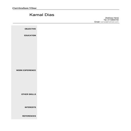 General cv-format-3 | PDF