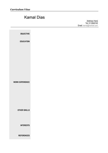 General cv-format-2 | DOC