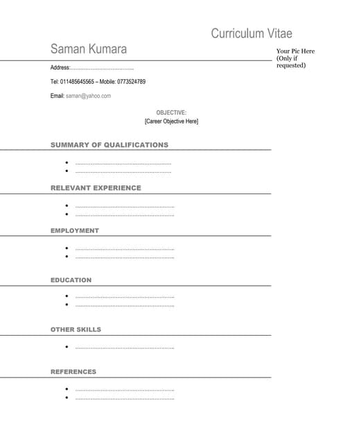 General cv-format-3 | PDF