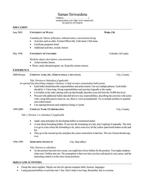 General cv-format-3 | PDF