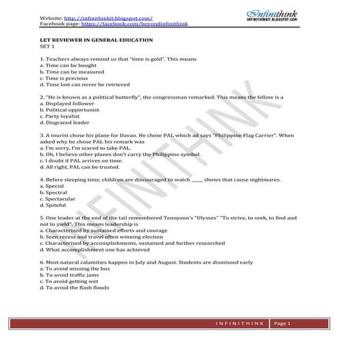 General education-set-1 | PDF