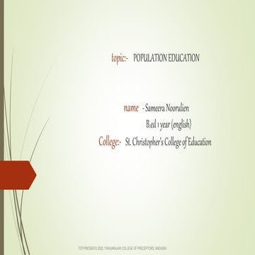 POPULATION EDUCATION | PPTX