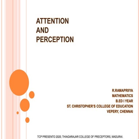ATTENTION AND PERCEPTION | PPTX