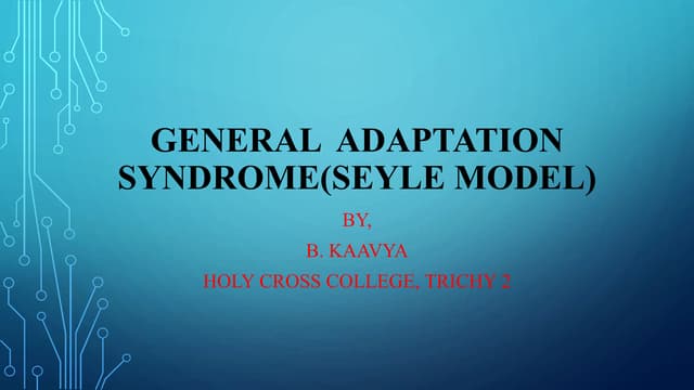 3. General Adaptation Syndrome | PPT