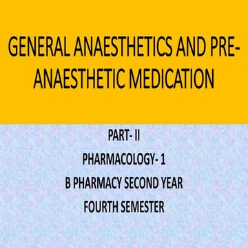 GENERAL ANAESTHETICS- 2| PRE- ANAESTHETIC MEDICATIONS| MEDICATION ...