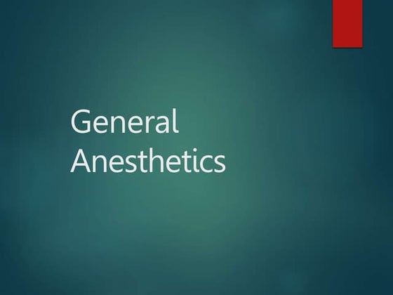 Stages of General Anaesthesia | PPTX