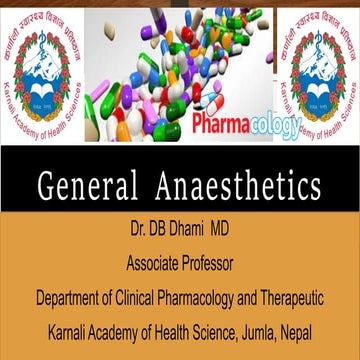 Overview of General Anesthetics.pdf (Pharmacology) | PDF