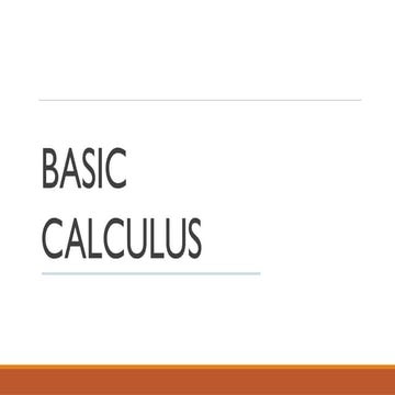 Comprehensive Guide to Limits and Continuity in Basic Calculus | PPTX