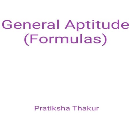 CSIR NET General Aptitude (Formulas) | PDF