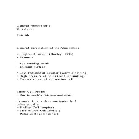 Atmospheric circulation-Climatology Chapter | PPT