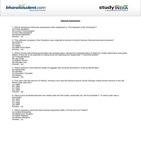 General awareness | PDF