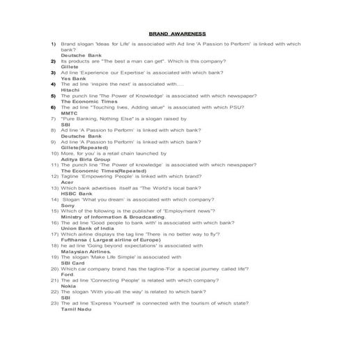 General awareness | DOCX