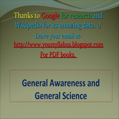 General awareness and general science | PPT