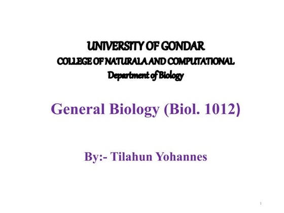 General Biology- Unit 1 | PPT