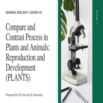 General Biology Lesson 10 Compare and Contrast Process in Plants and ...