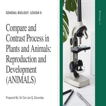 General Biology Lesson 9 Compare and Contrast Process in Plants and ...