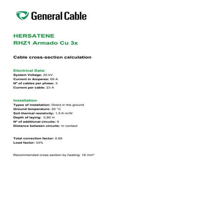 General cable calculation-01 | PDF | Science
