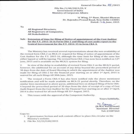 General circular 8-2015 | PDF